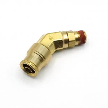AQ54-DOTS 45 Degree Male Elbow Swivel | Brass Push to Connect | Alkon
